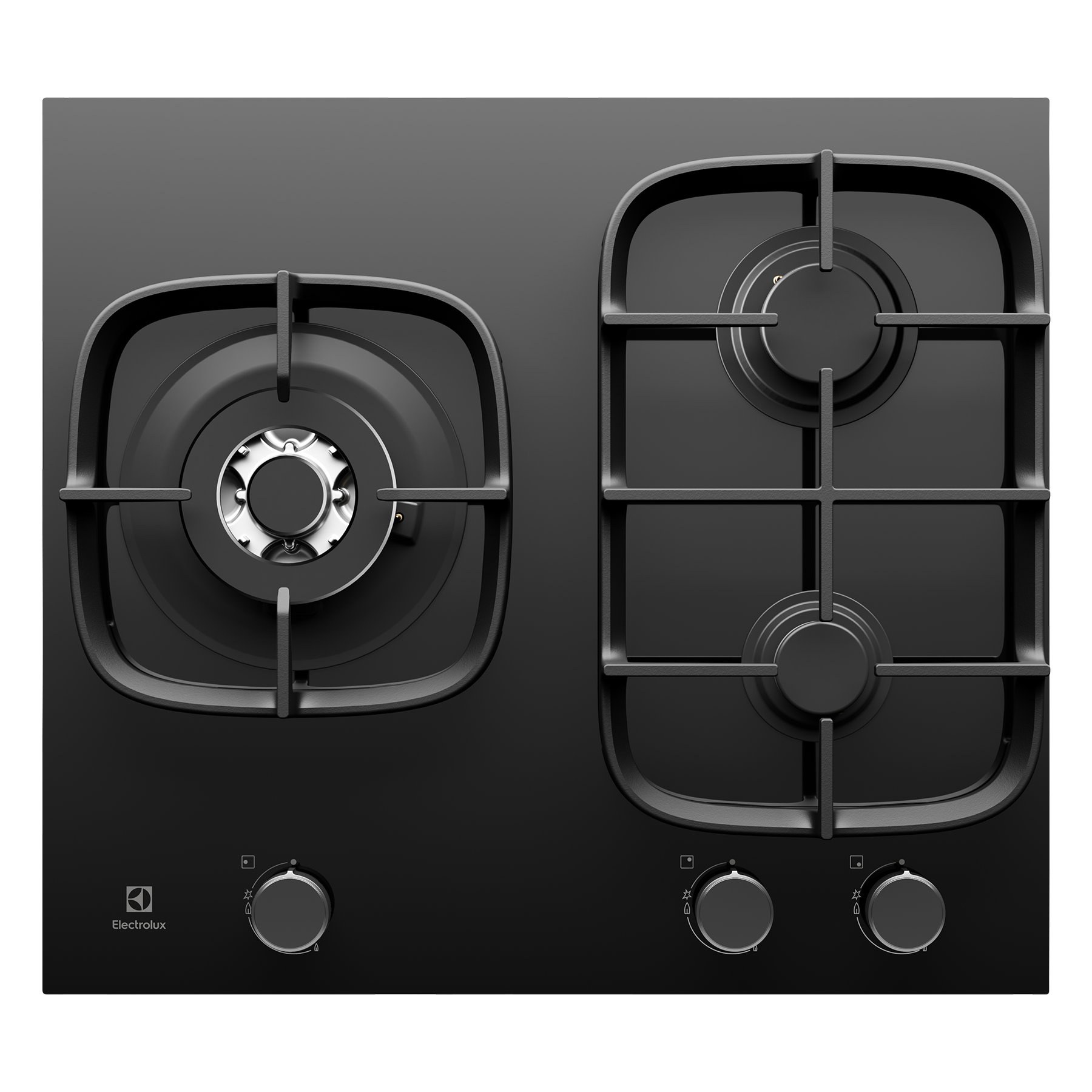 60cm 3 burner black ceramic glass gas cooktop - EHG631BEA | Electrolux ...